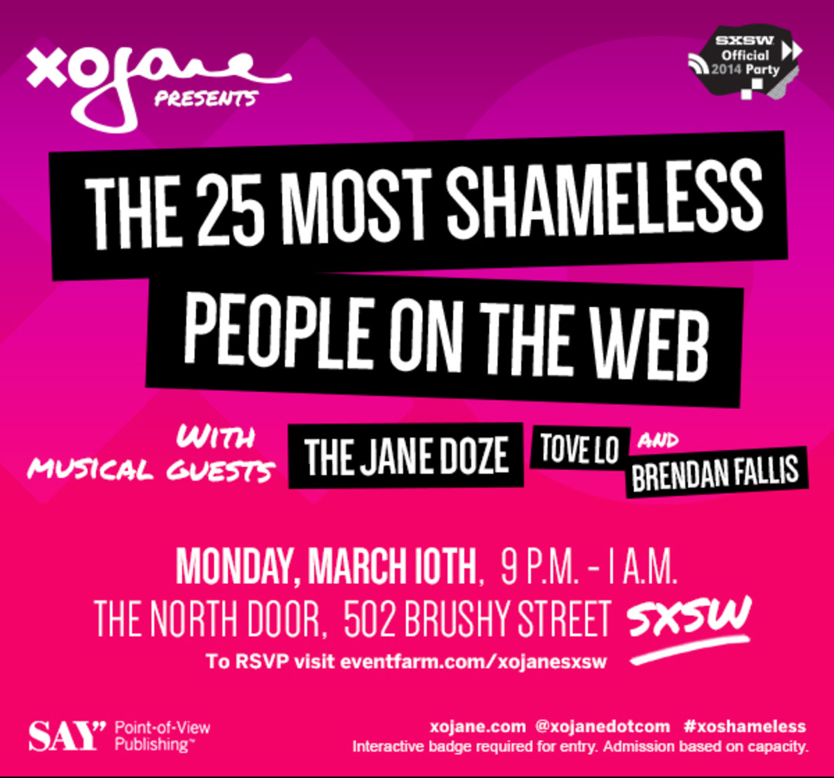 Tonight at SXSW! Say Media and xoJane Rock SXSW 2014 - Say Daily