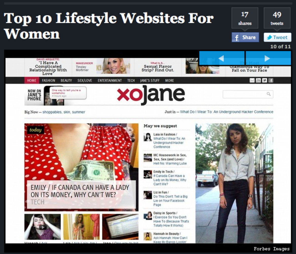 xoJane Honored as One of Forbes' Top 10 Lifestyle Websites for Women ...